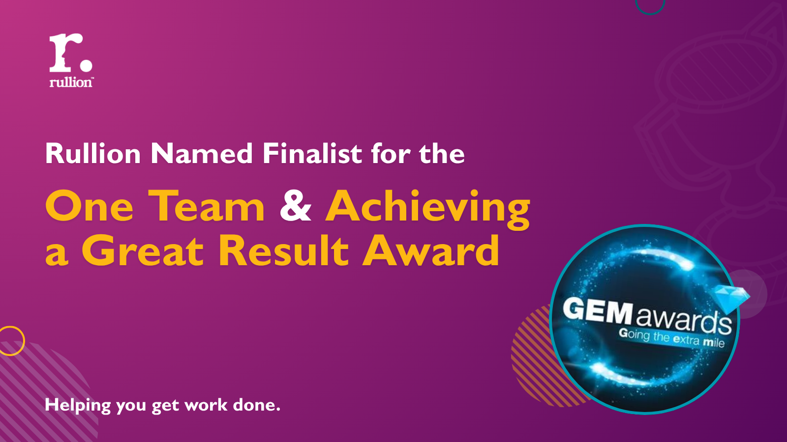 Rullion NWG Partnership GEM Awards Shortlist 2025