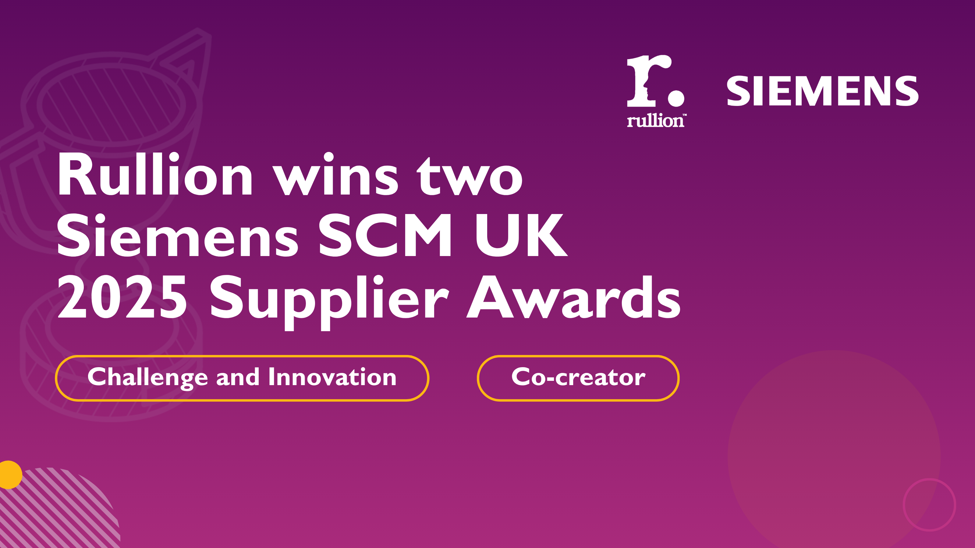 Rullion | Siemens SCM UK 2025 Supplier Awards Winner